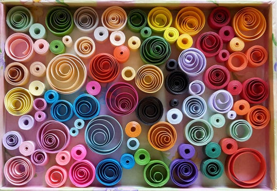 Colorful Quilling Circle and Shapes Handmade Quilled Paper - Etsy