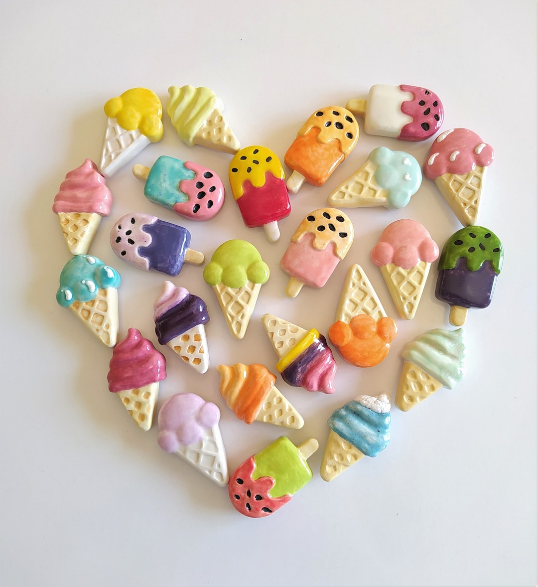 Ceramic Ice Cream Magnets - Summertime Fridge Decoration - Etsy