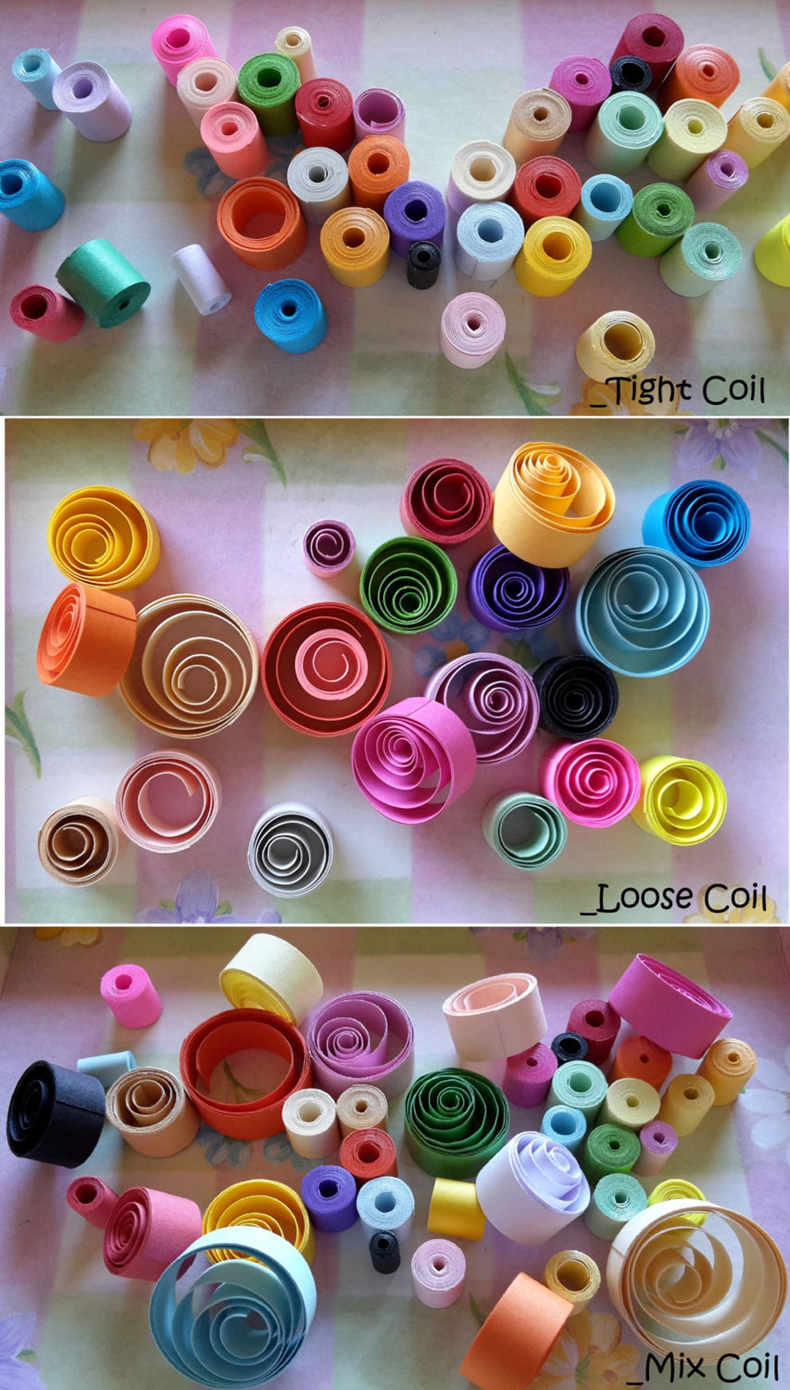 Colorful Quilling Circle and Shapes Handmade Quilled Paper | Etsy