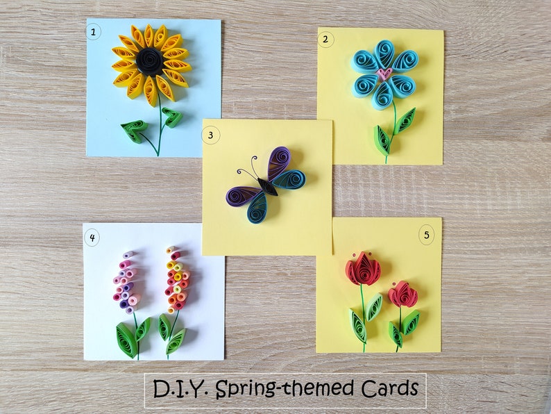 DIY Flower Quilling Card With Ready-to-use Quilling Shapes - Etsy