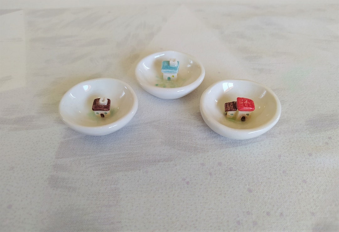 Ceramic Miniature House Bowl| Houses Bowl| Mini Jewelry Dish| Ring ...