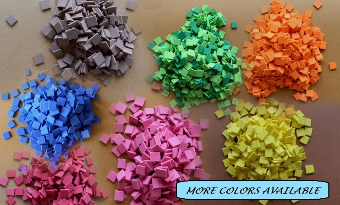 Colorful Square Foam Tiles| Hand Cut Mosaic Tiles| Kids Craft Supply ...
