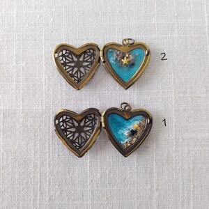 Sea in My Heart Necklace| Antique Bronze Heart Box Locket| Heart Locket ...