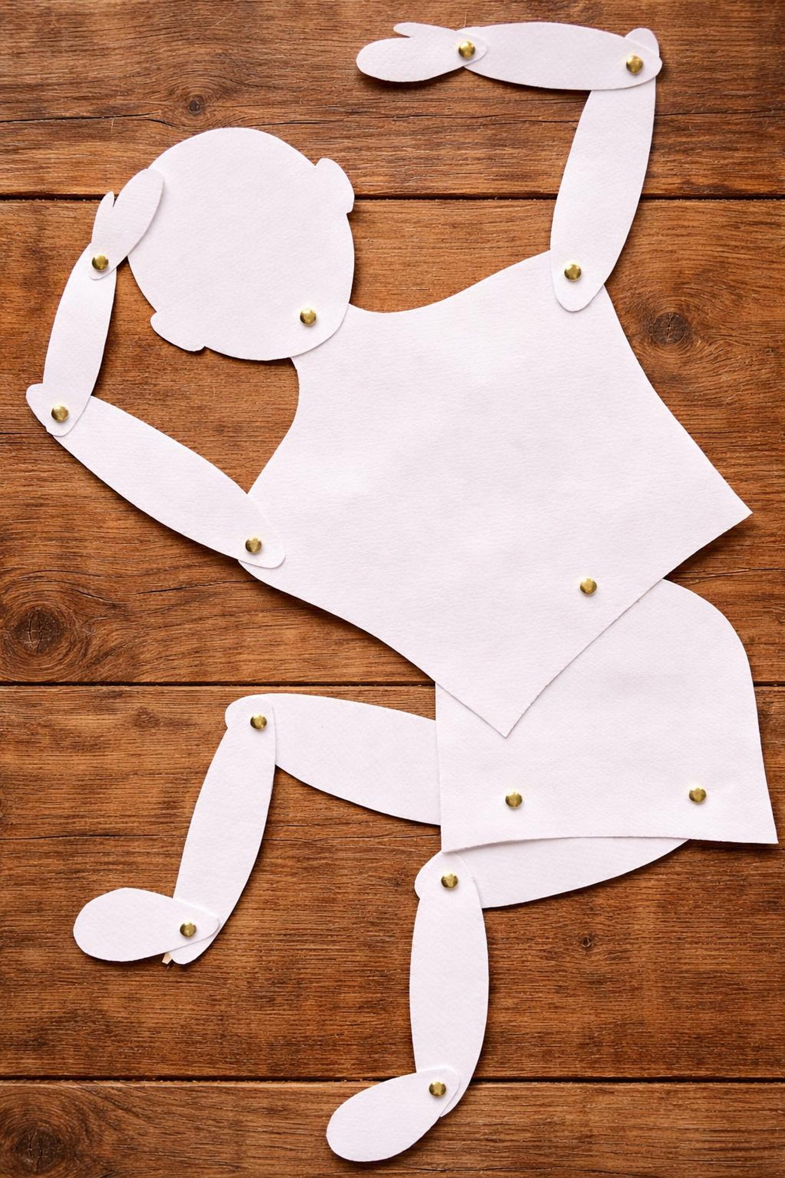 DIY Articulated Paper Doll Template - Printable Movable Puppet Craft ...