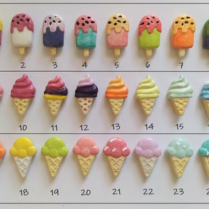 Ceramic Ice Cream Magnets - Summertime Fridge Decoration - Etsy