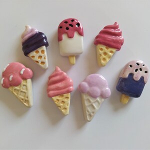 Ceramic Ice Cream Magnets - Summertime Fridge Decoration - Etsy