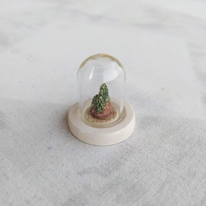 Ceramic Miniature Mountain With Trees Under Glass Dome| Miniature Home ...