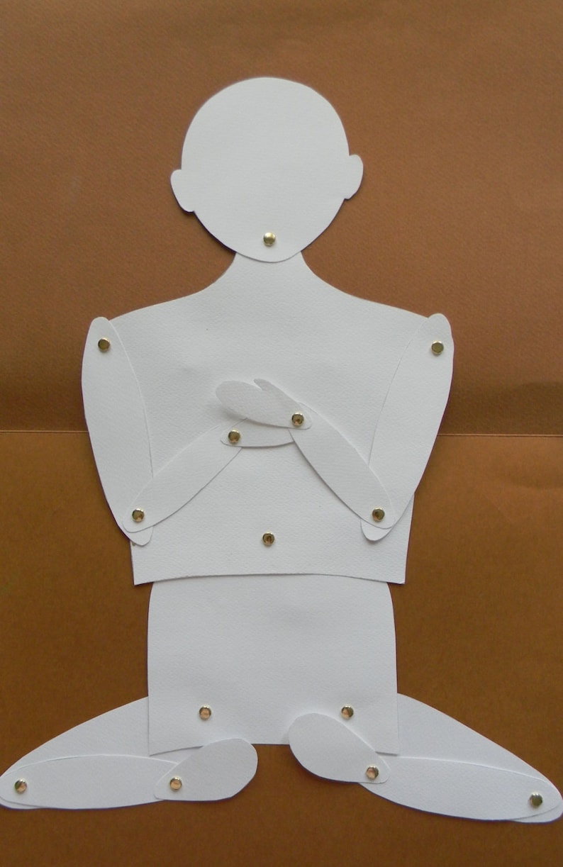 DIY Articulated Paper Doll Template - Printable Movable Puppet Craft ...