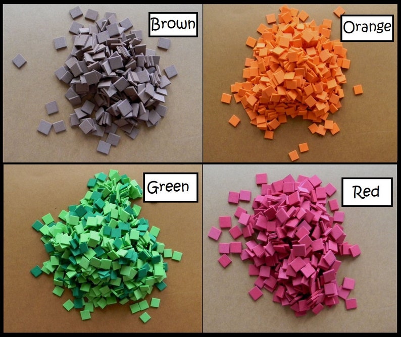 Colorful Square Foam Mosaic Tiles - Hand Cut Craft Supply - VARIOUS ...