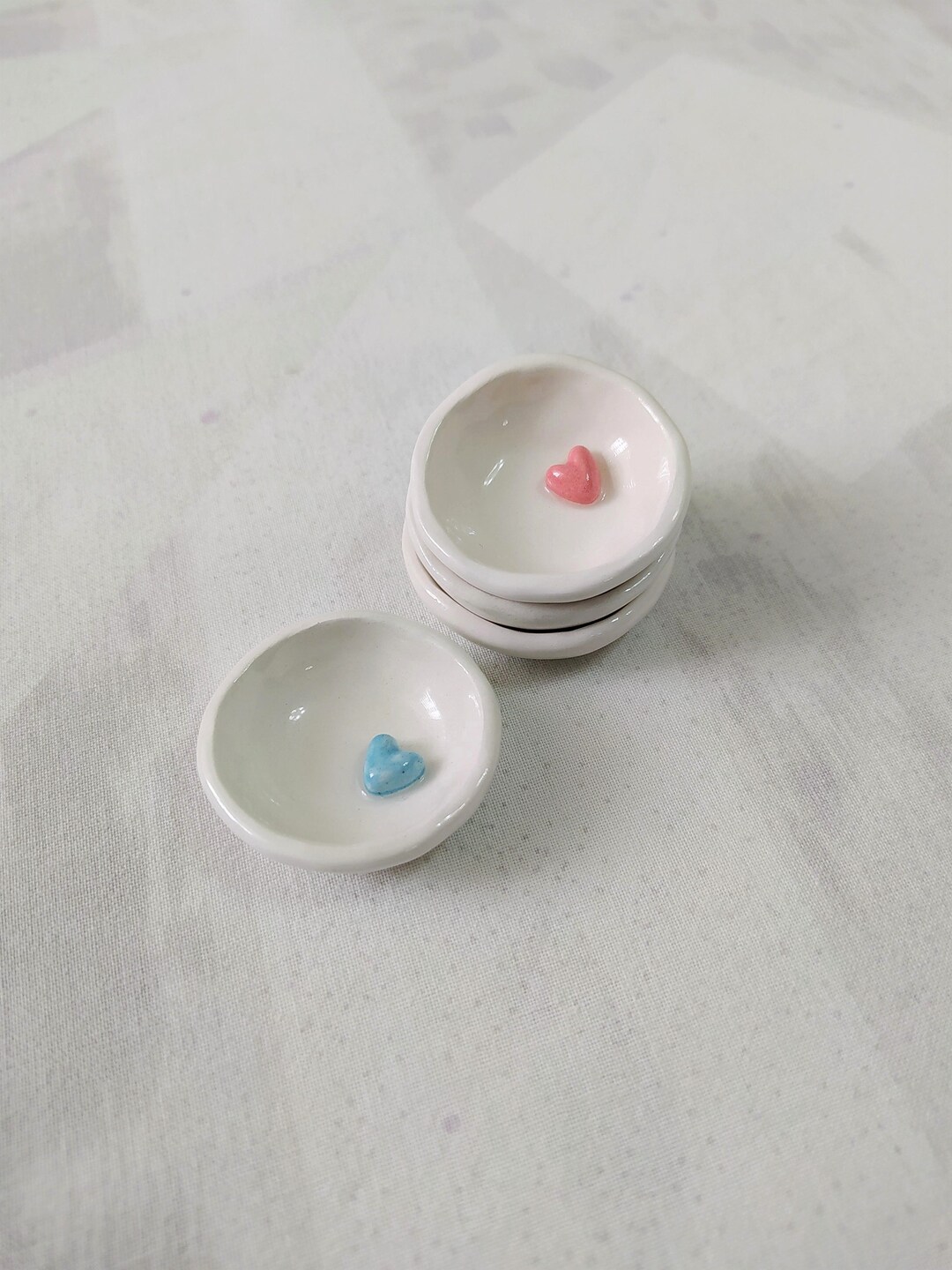 Ceramic Miniature Heart Bowls| Pink, Blue, Lilac, Red Heart Bowl| Mini ...