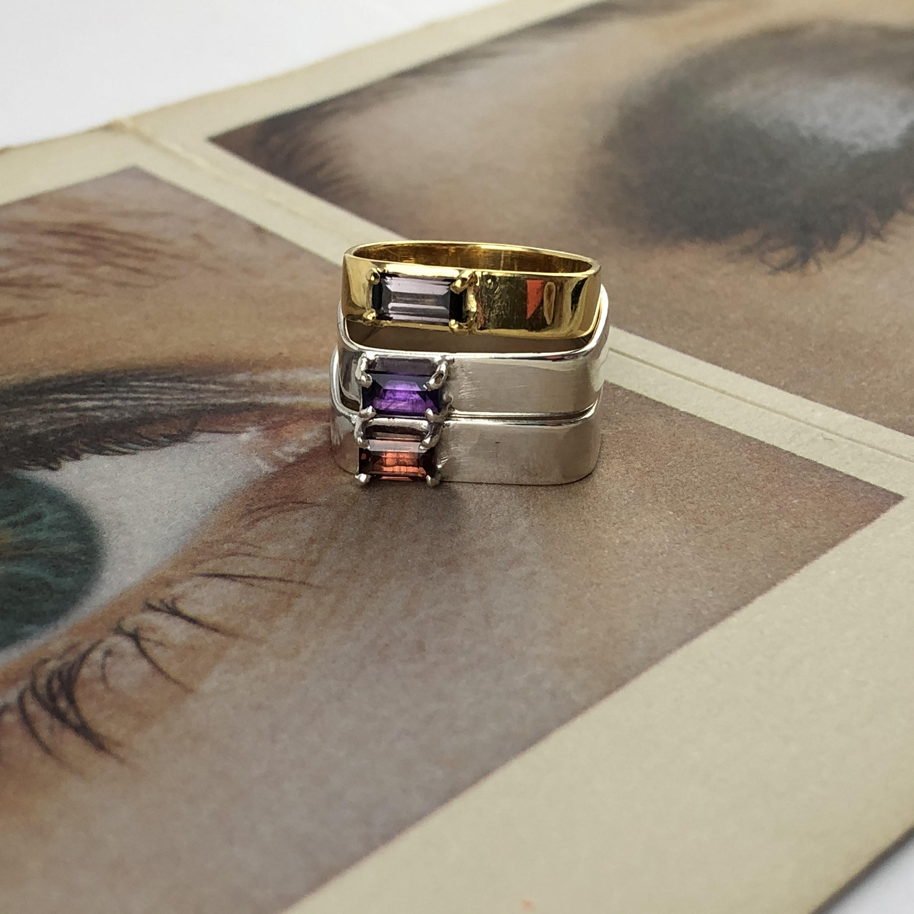 Signet Ring With Gemstone - Etsy UK