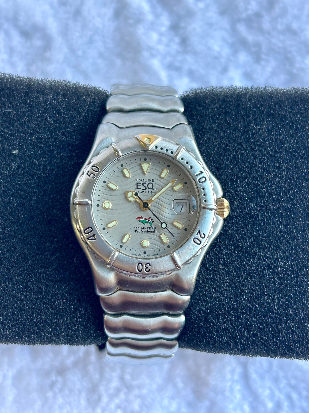 ESQ by Movado Diver Bezel 100 Meters 300 Feet Quartz Stainless Steel ...