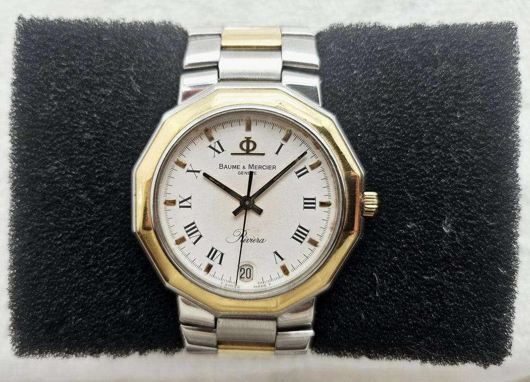 Rare Find Baume & Mercier Riviera Two-tone Gold and Stainless Steel ...