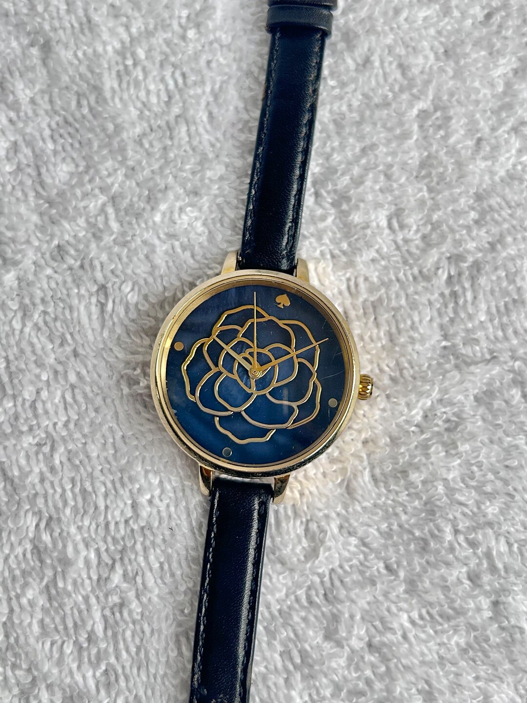 Kate Spade New York, Raised Flower With Navy Blue Dial, Gold Plated ...