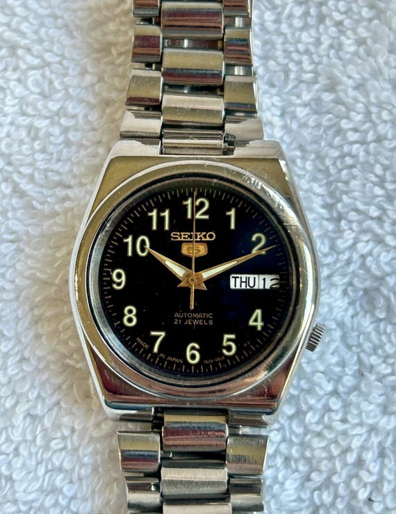 Vintage Seiko 5 Automatic 21 Jewels Luminescent Slow … - Gem