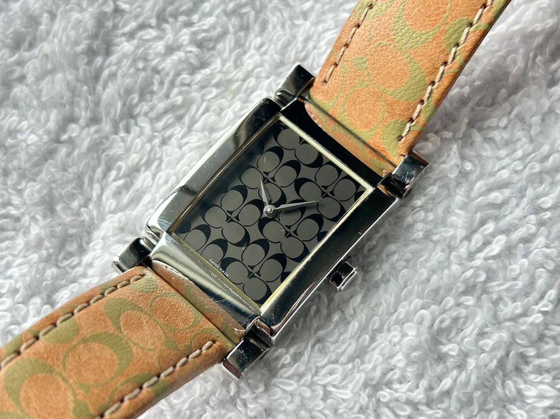 Coach Tank Stainless Steel Quartz Swiss Made Watch W/ Box and Manual - Etsy