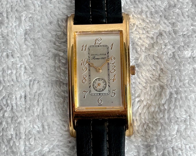 Vintage Solvil Et Titus Tank Gold Plated and Stainless Steel Quartz ...