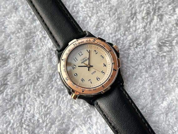 Timex Indiglo Rotating Compass Bezel Quartz Watch - Gem