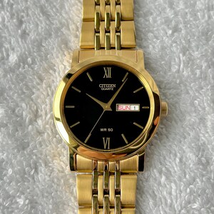 Modern Citizen Quick Set Day/date Gold Plated Quartz Watch With Box and ...