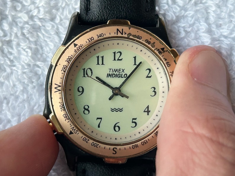Timex Indiglo Rotating Compass Bezel Quartz Watch - Etsy