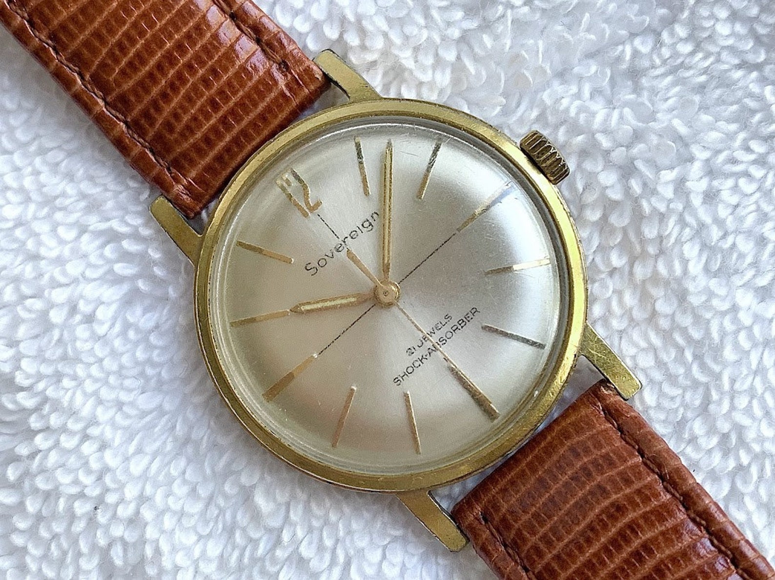Vintage Sovereign 21 Jewels Gold Plated Stainless Steel Luminescent ...