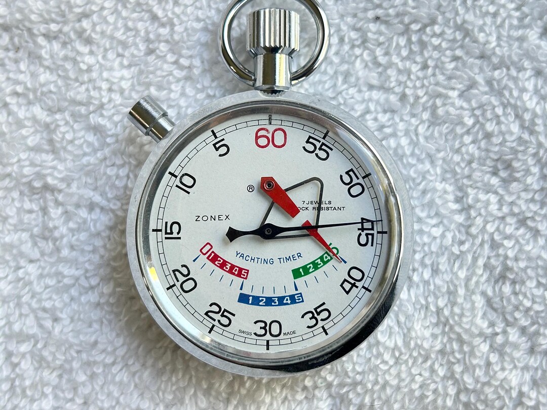 Vintage Zonex Yachting Timer Stainless Steel 1970's Swiss Made Pocket ...