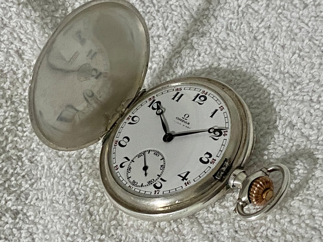 Vintage Omega Mechanical Wind-up Solid Silver 0.900 Swiss Made Pocket ...