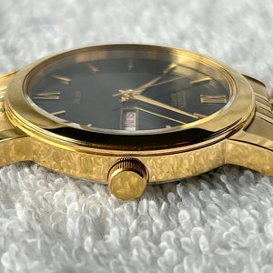Modern Citizen Quick Set Day/date Gold Plated Quartz Watch With Box and ...