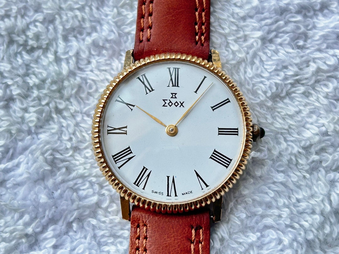 Vintage Edox Gold Plated Stainless Steel Winding Swiss Made Watch - Etsy