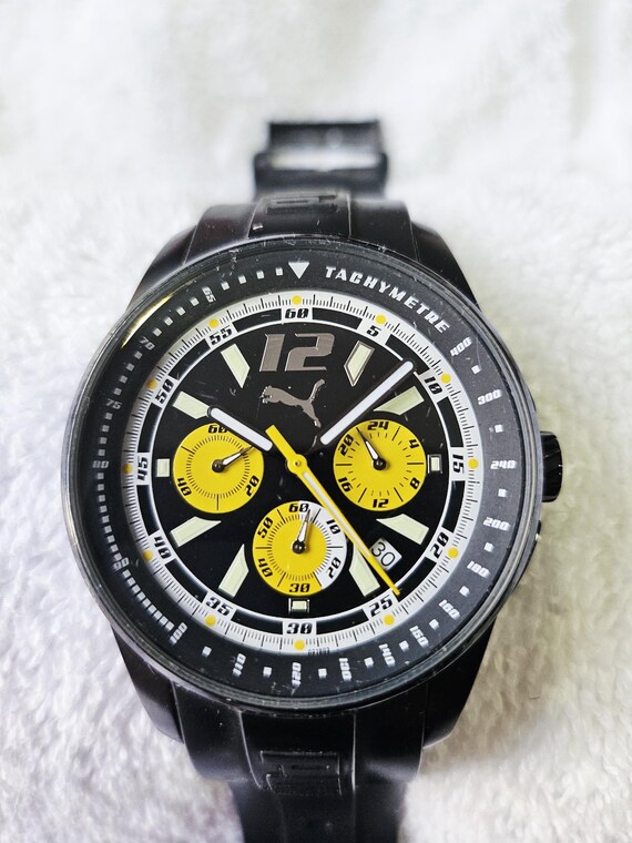 Rare Find Puma Panda Dial, Chronograph Tachymeter Qua… - Gem