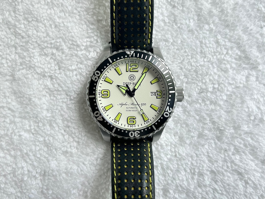 Modern Deep Blue Alpha Marine 500M Precision Diver Automatic 24 Jewels ...