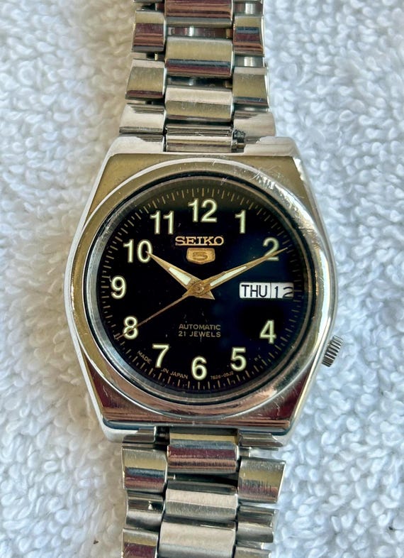Vintage Seiko 5 Automatic 21 Jewels Luminescent Slow … - Gem