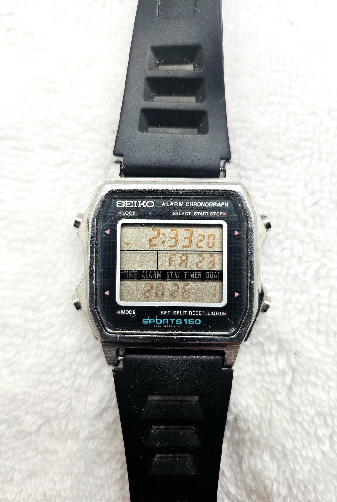 Vintage Seiko Sports 150 Alarm Chronograph Stainless Steel Digital ...