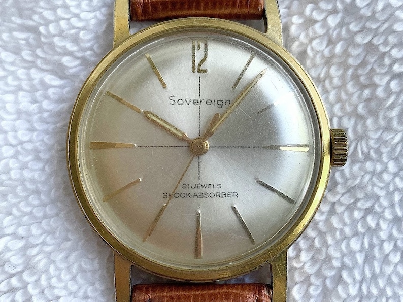 Vintage Sovereign 21 Jewels Gold Plated Stainless Steel Luminescent ...