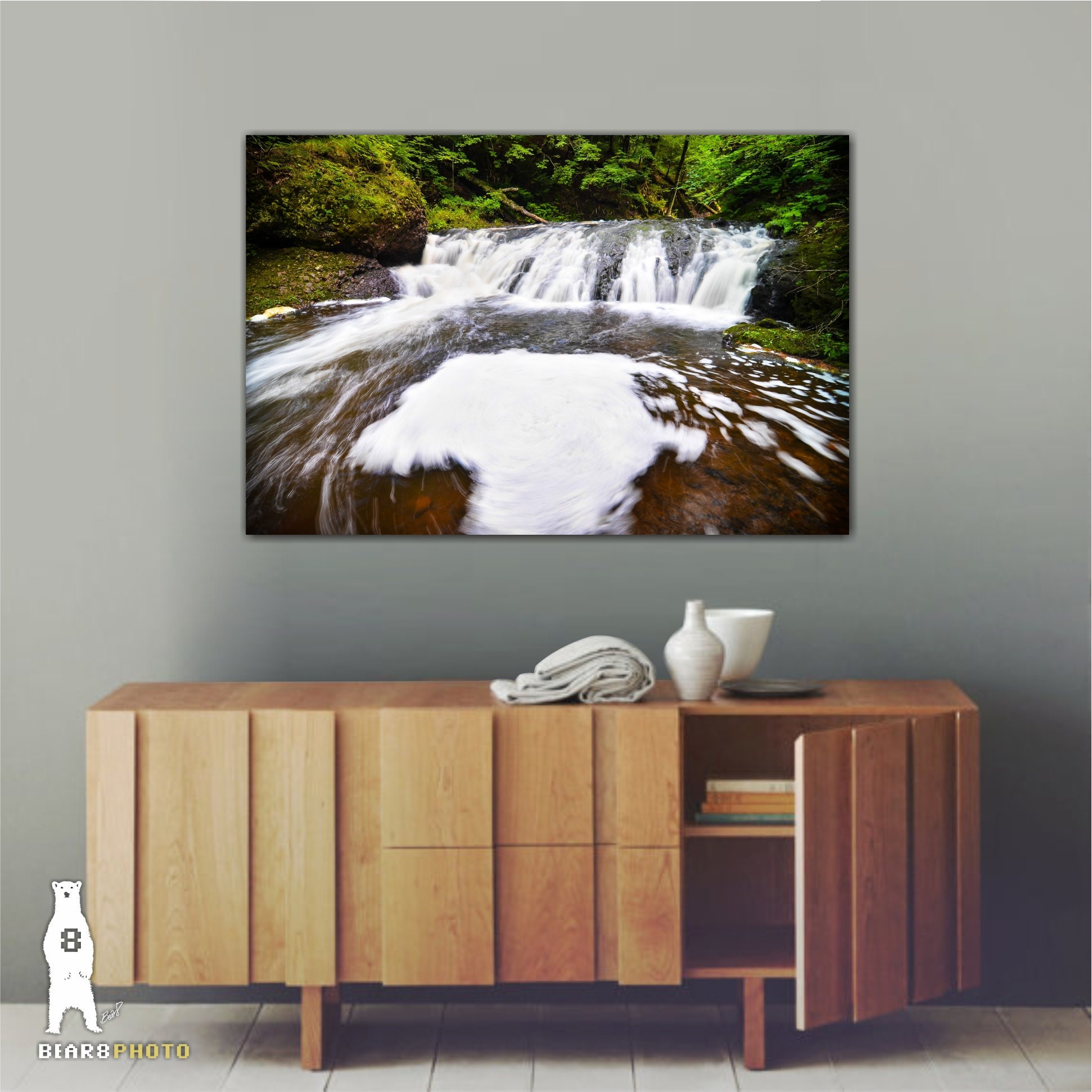 Greenstone Falls Print: Porcupine Mountains, Michigan Waterfall ...