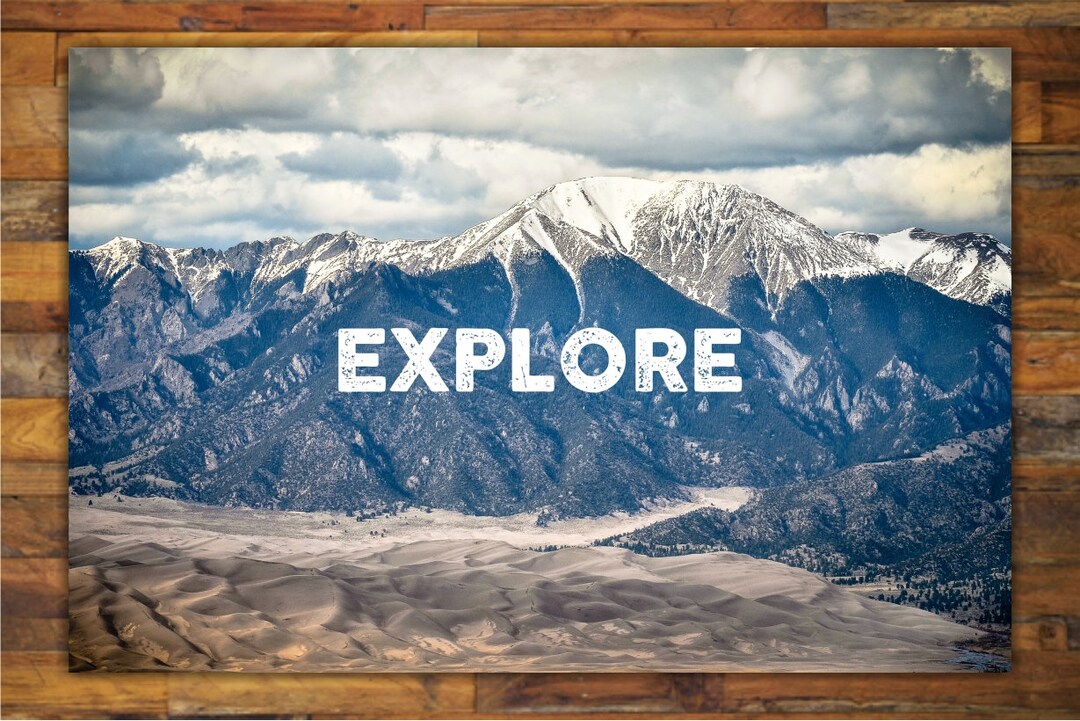 Explore - Wanderlust Mountain Decor - Available as Paper, Canvas ...