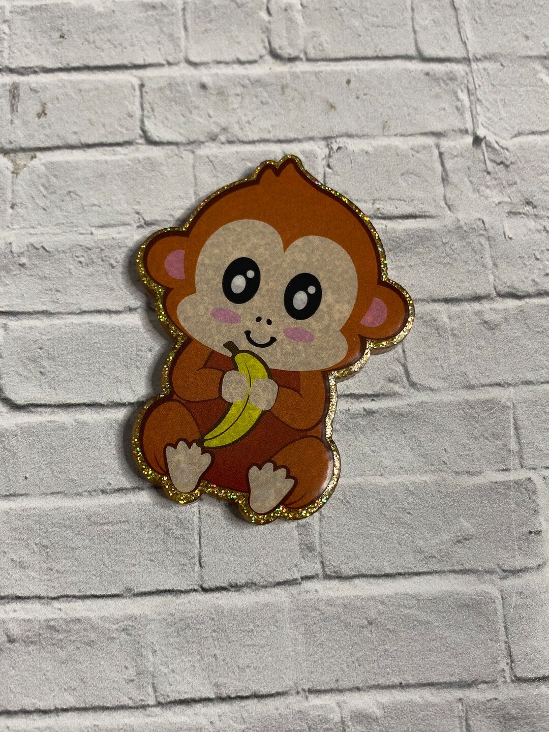 Sitting Monkey Badge, Badge Reel - Etsy