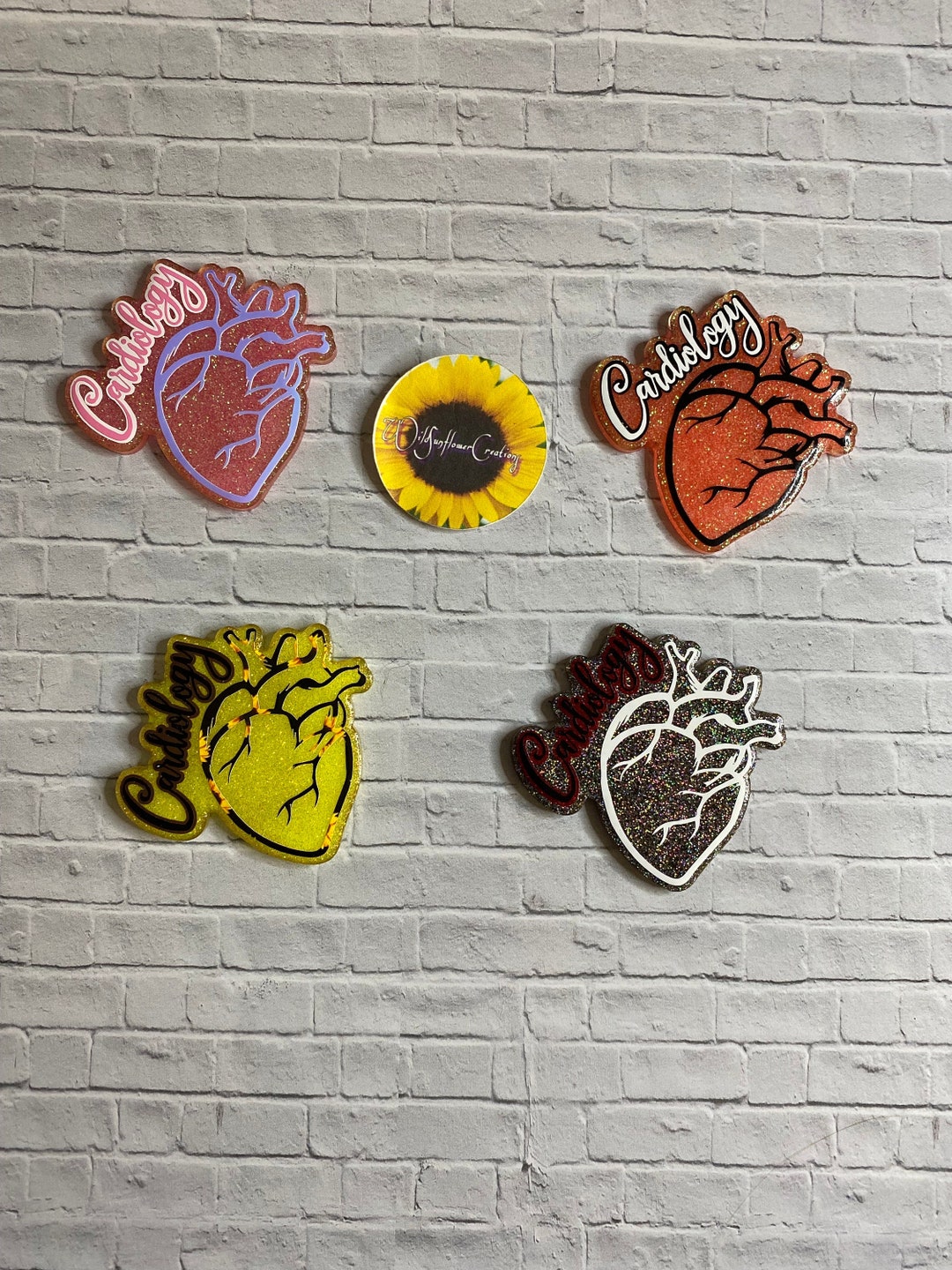 Cardiology Badge/anatomical Heart Badge/glitter Badge/nurse Badge ...