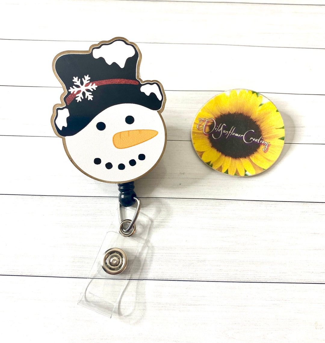 Snowman Retractable Badge/winter/let It Snow/ Build a Snowman/badges ...