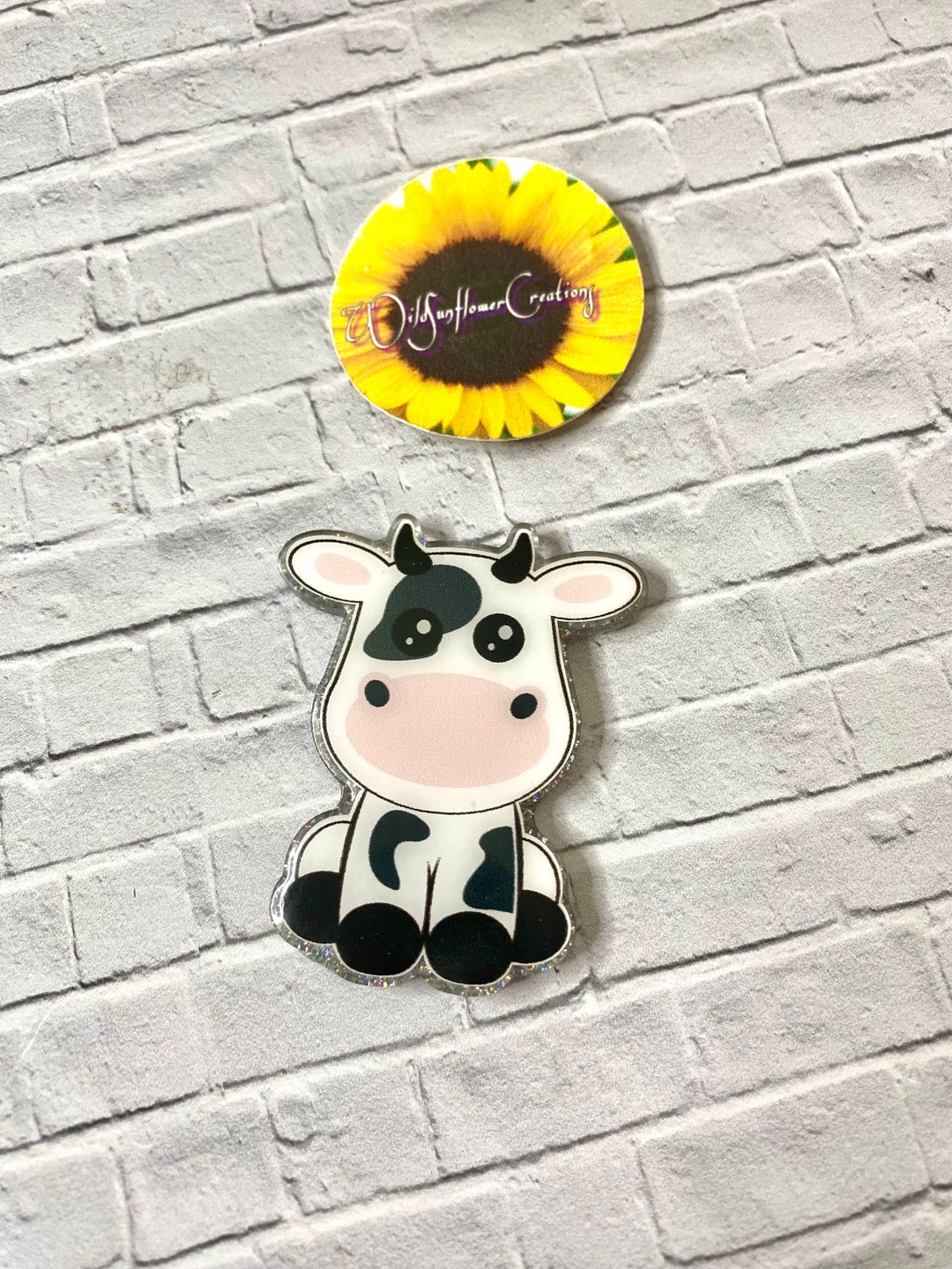 Cute Cow Badge Reel, Sitting Cow Badge Reel, Cute Badge Reels, Glitter ...
