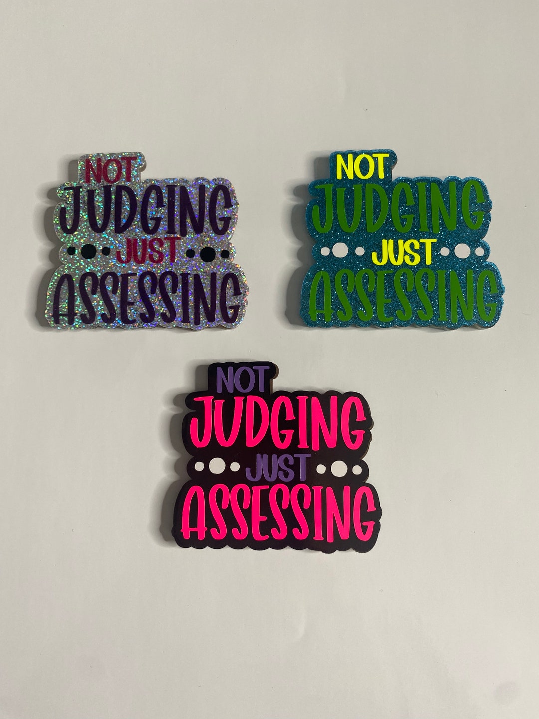 Not Judging Just Assessing Badge Reel/medical/funny/humor/gifts/nurse ...