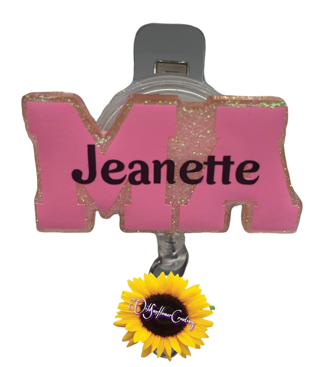 Medical Assistant Retractable Badge, ID Holder, ID Badge, Glitter Badge ...