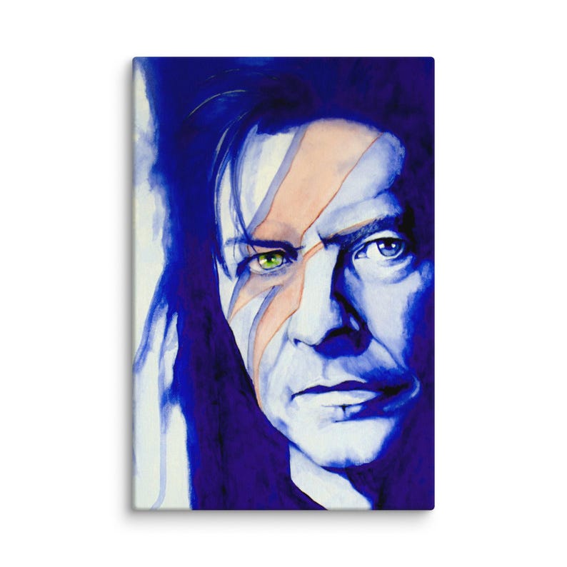 David Bowie Canvas Print From Original Painting | Ziggy Stardust Wall ...