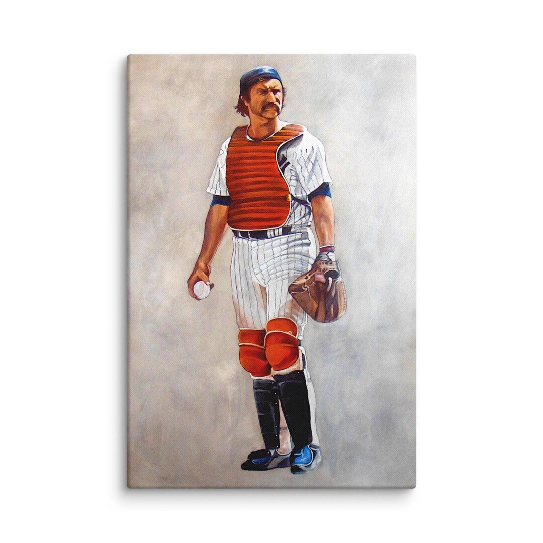 Yankees Canvas Artwork, Thurman Munson Yankee Wall Decor, Vintage ...