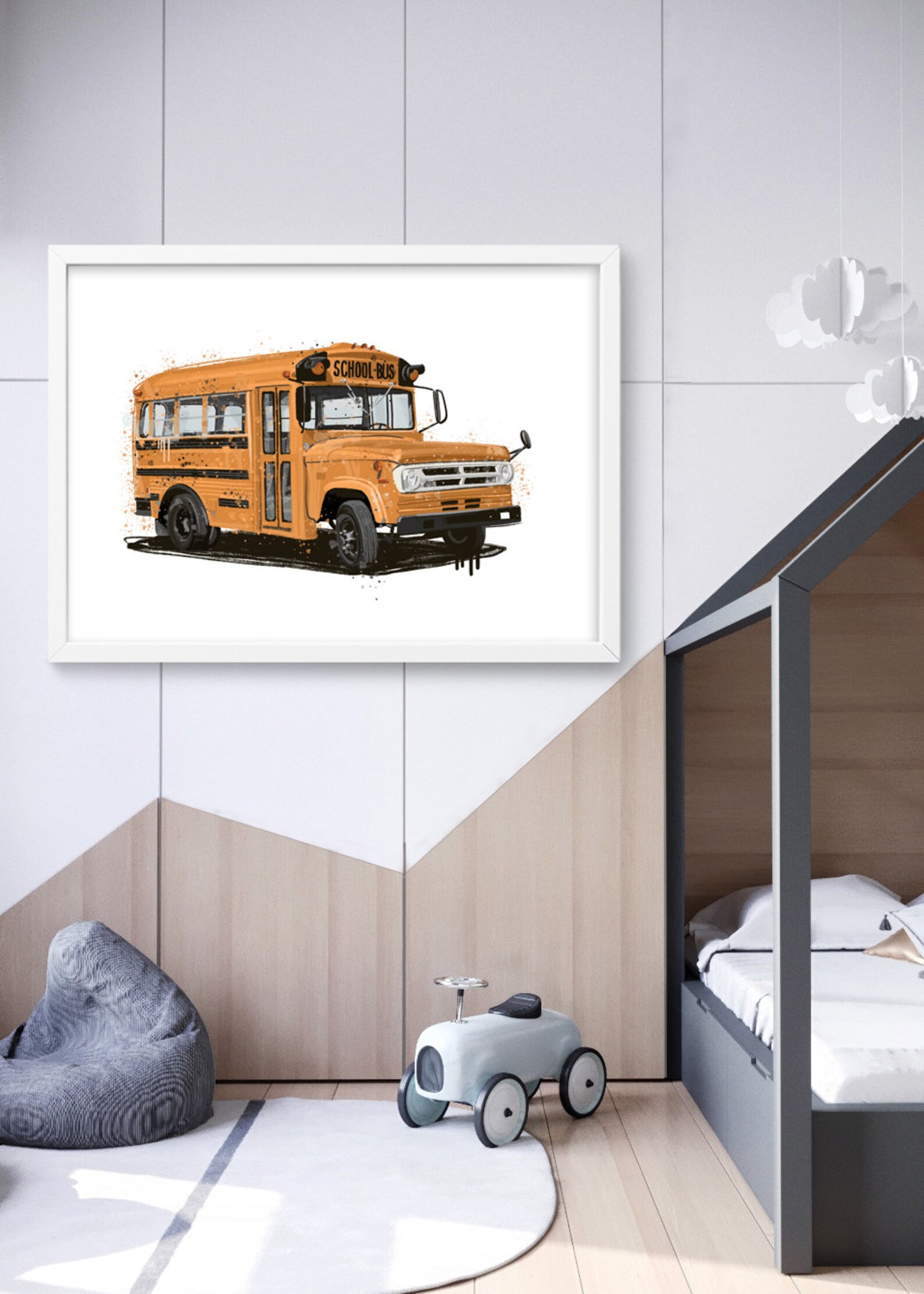 School Bus Transportation Art School Room Decor Children - Etsy