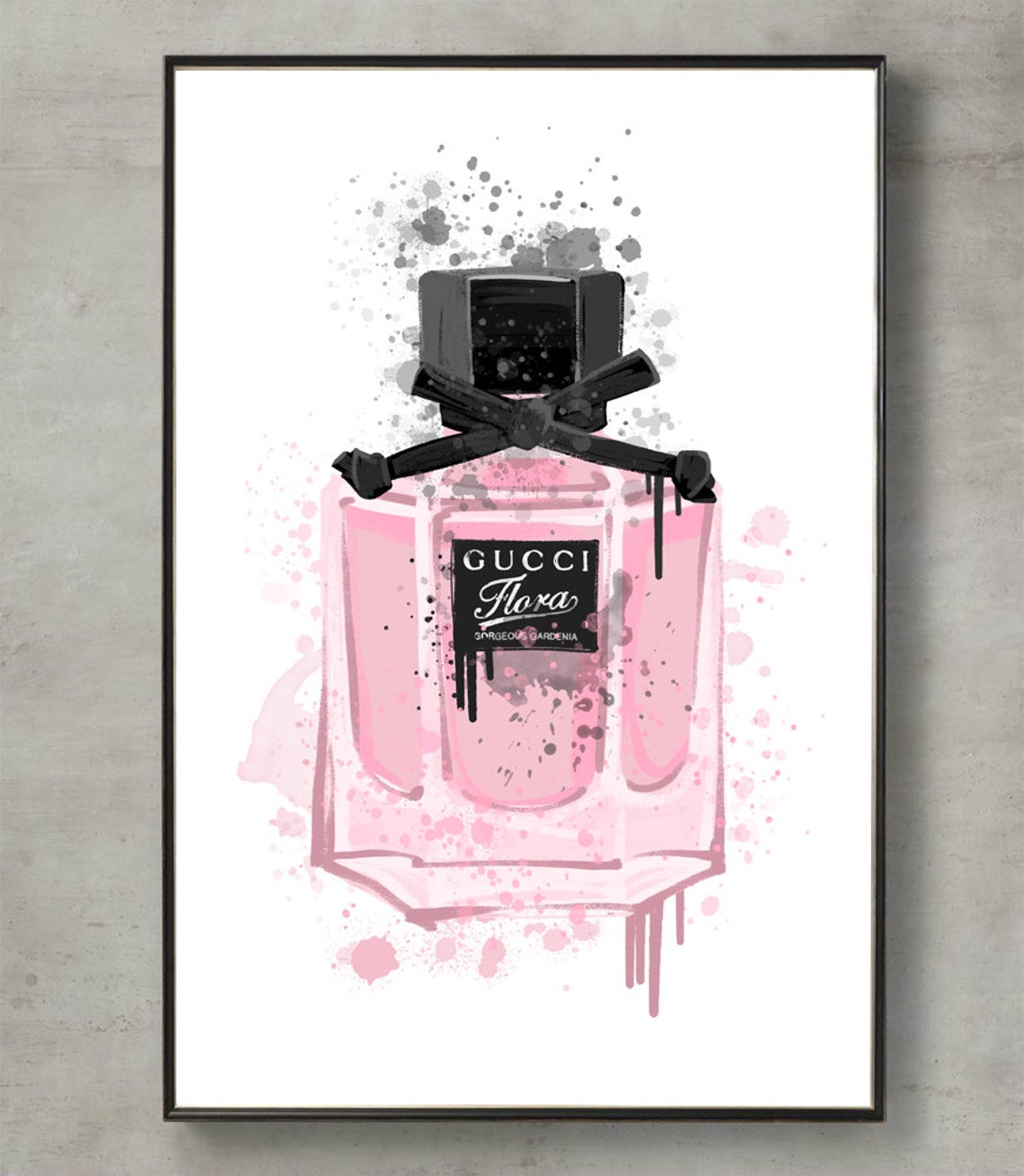 Gucci Perfume illustration Fashion Poster Bottle Print | Etsy