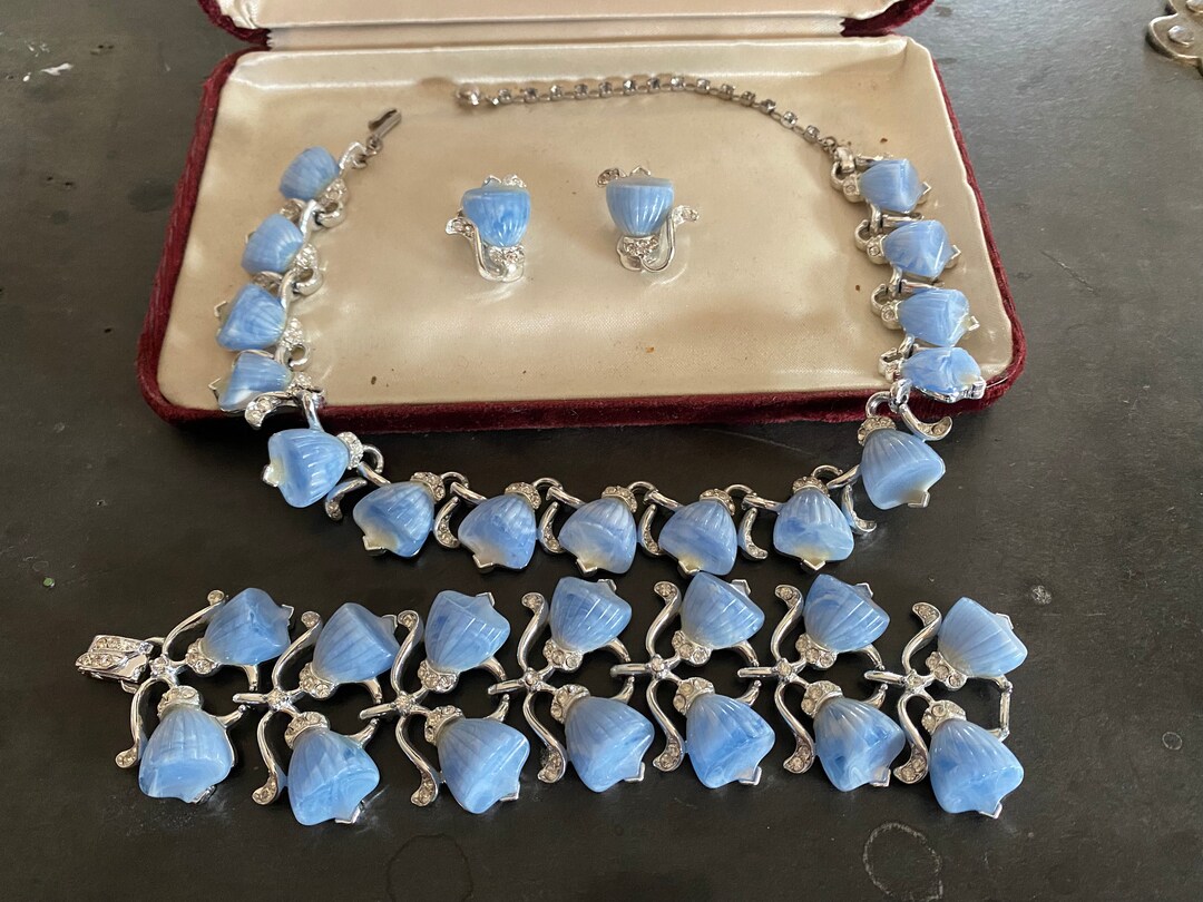 Marvella Light Blue and White Thermoset Bluebell With Rhinestones ...