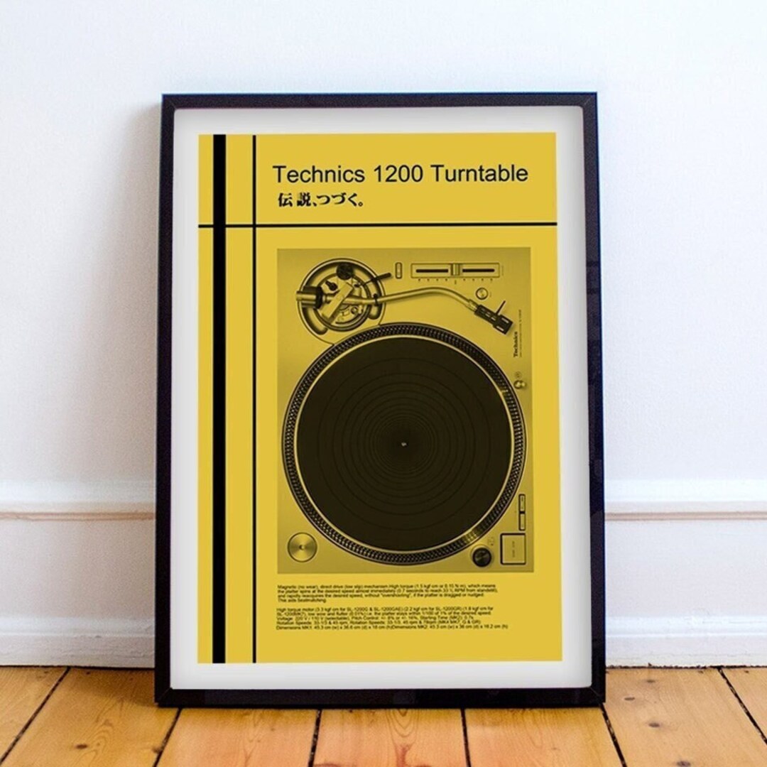 Turntable Deck Dj Decks Vinyl Record Player Poster Print Art A3 Retro ...