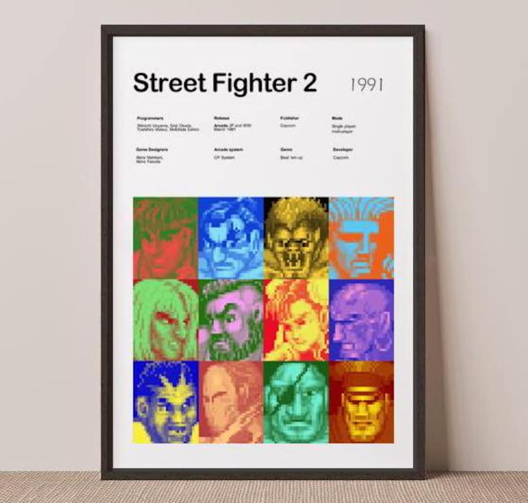 Street Fighter 2 Poster Print Art A4 Va3 Classic Arcade Computer Game ...