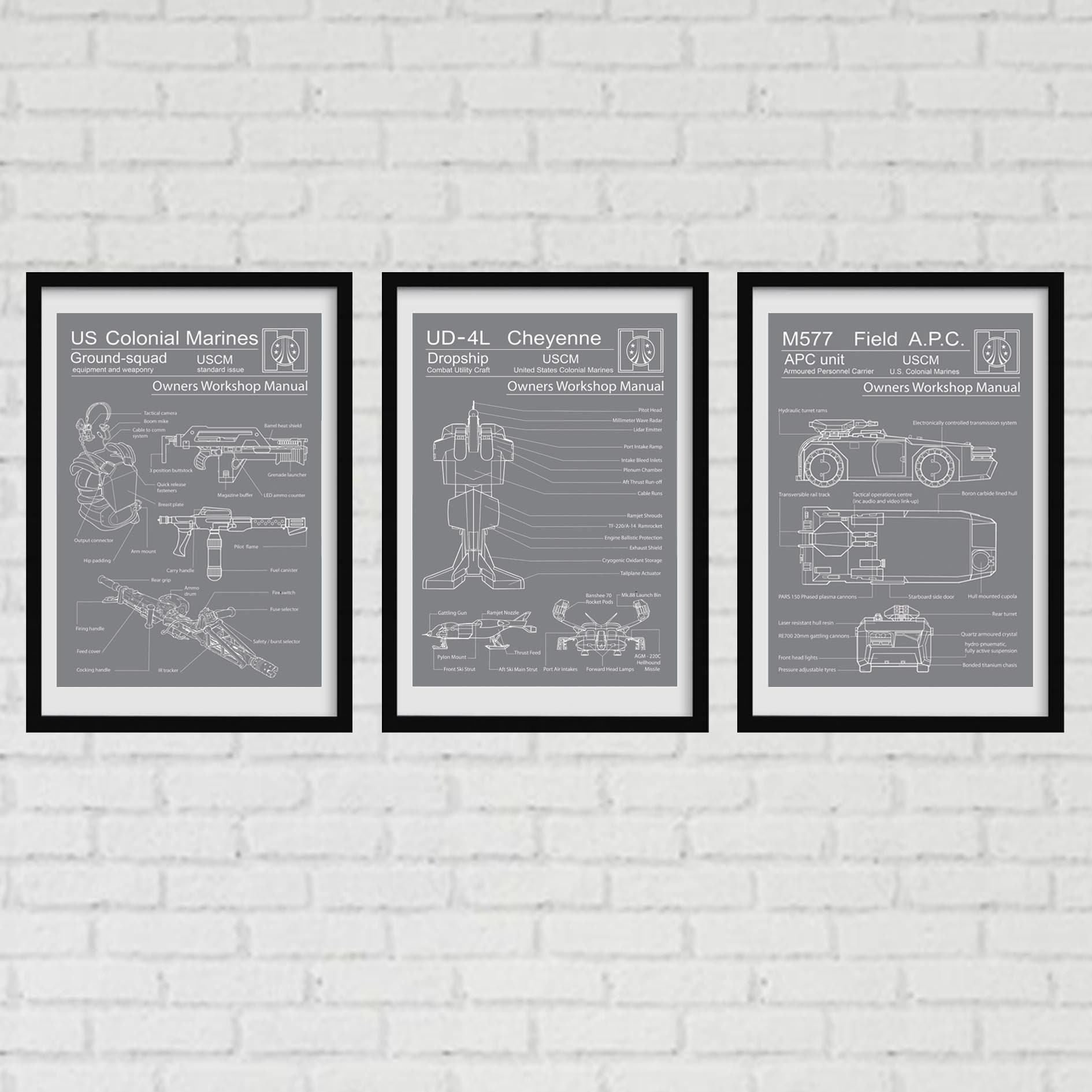 Aliens Movie Blueprint Art Print Set, Sci-fi Decor (A3) - Etsy